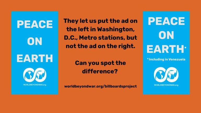 War porn beats out Venezuela peace messages in DC Metro