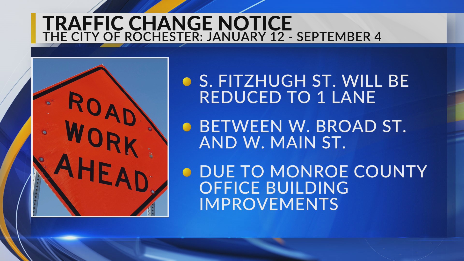 Downtown traffic on S Fitzhugh Street reduced to one-way until Sept.