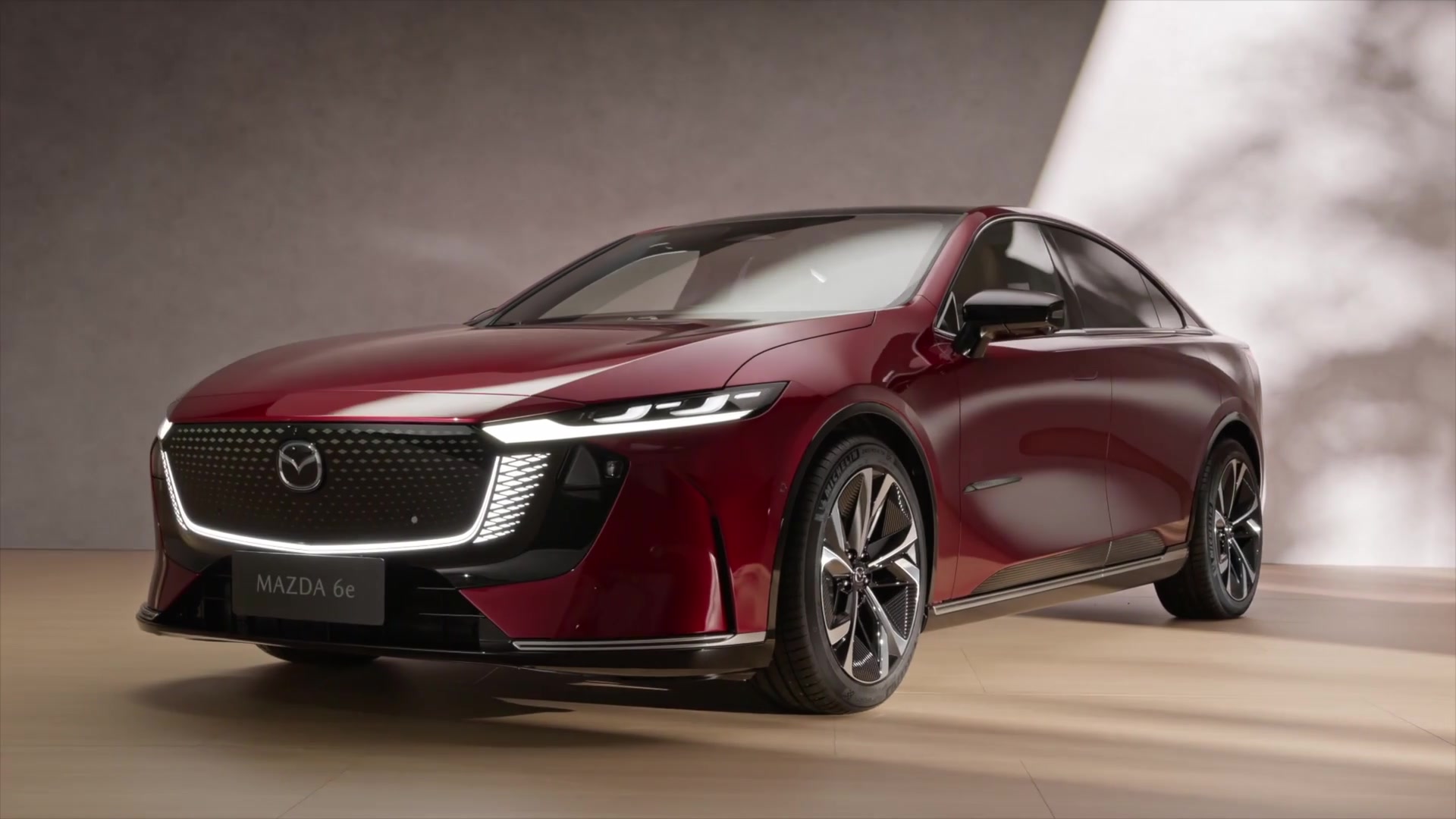 All-new Mazda6e design preview in Soul Red Crystal