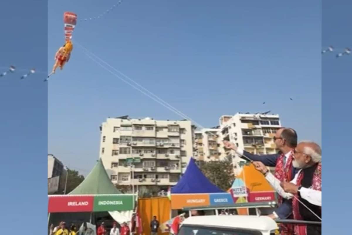 Watch: PM Modi, German Chancellor Fly Kite Depicting Lord Hanuman At In ...