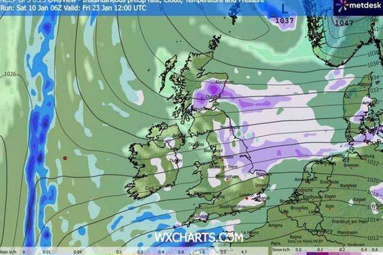 New snow maps show 600-mile Beast from the East weather front to hit UK