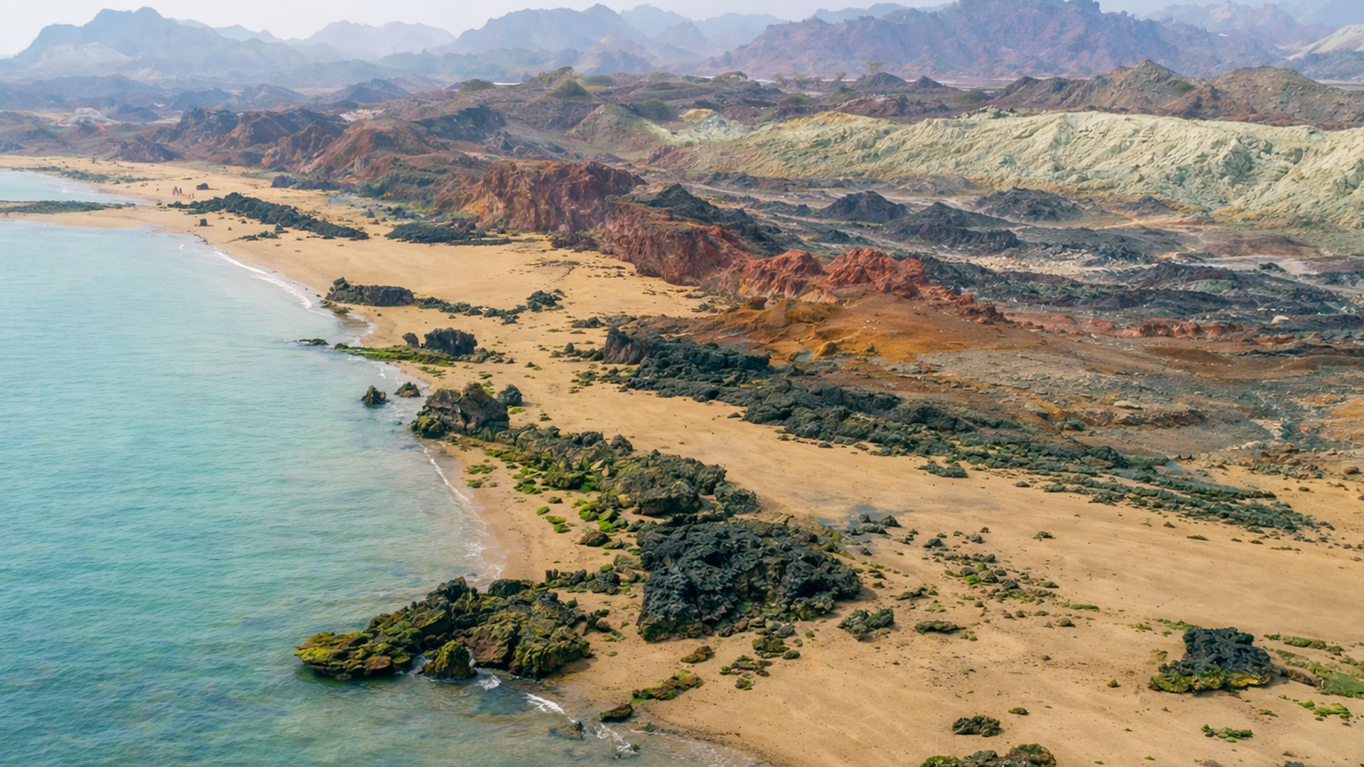 Why is this beach so colorful?