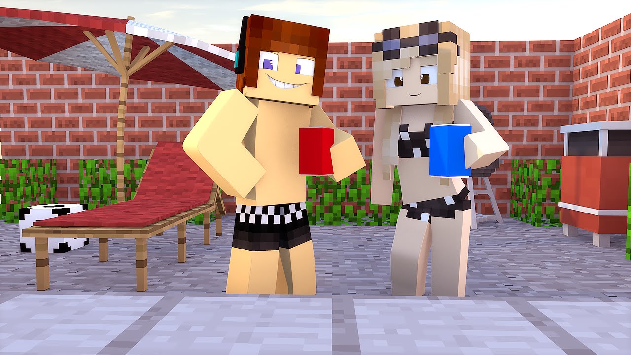 Minecraft: Festa na piscina (Build Battle)