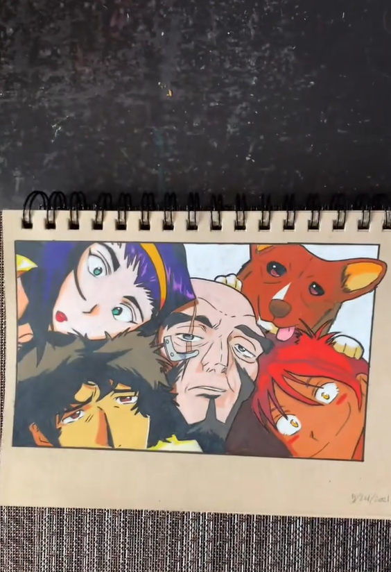 Cowboy Bebop artwork illustration and anime art process