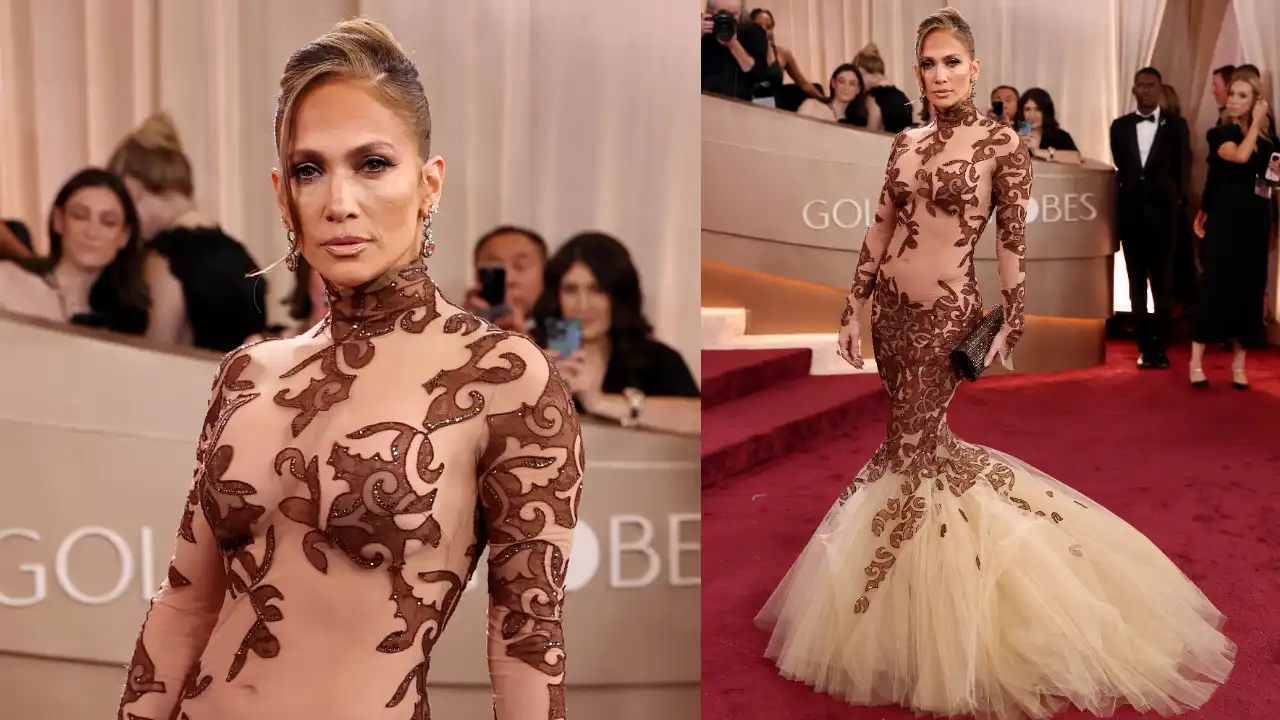 Golden Globes 2026: Miley Cyrus wears sunglasses with sequin gown ...