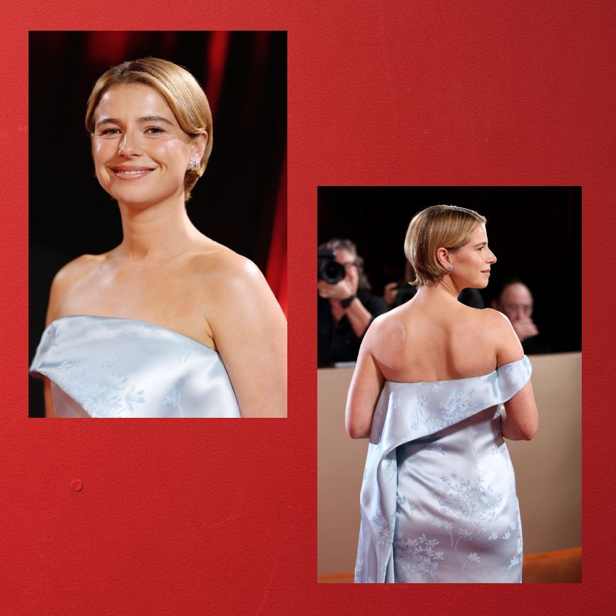 Jessie Buckley's pixie is so shiny, I can see my reflection