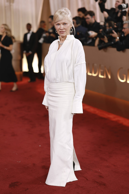 Pamela Anderson proves less really is more at the 2026 Golden Globes