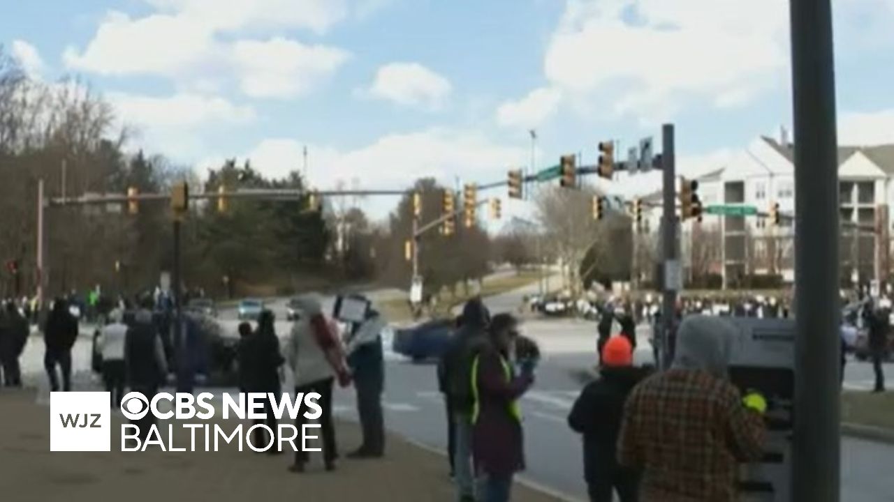 Demonstrators in Howard County protest against ICE