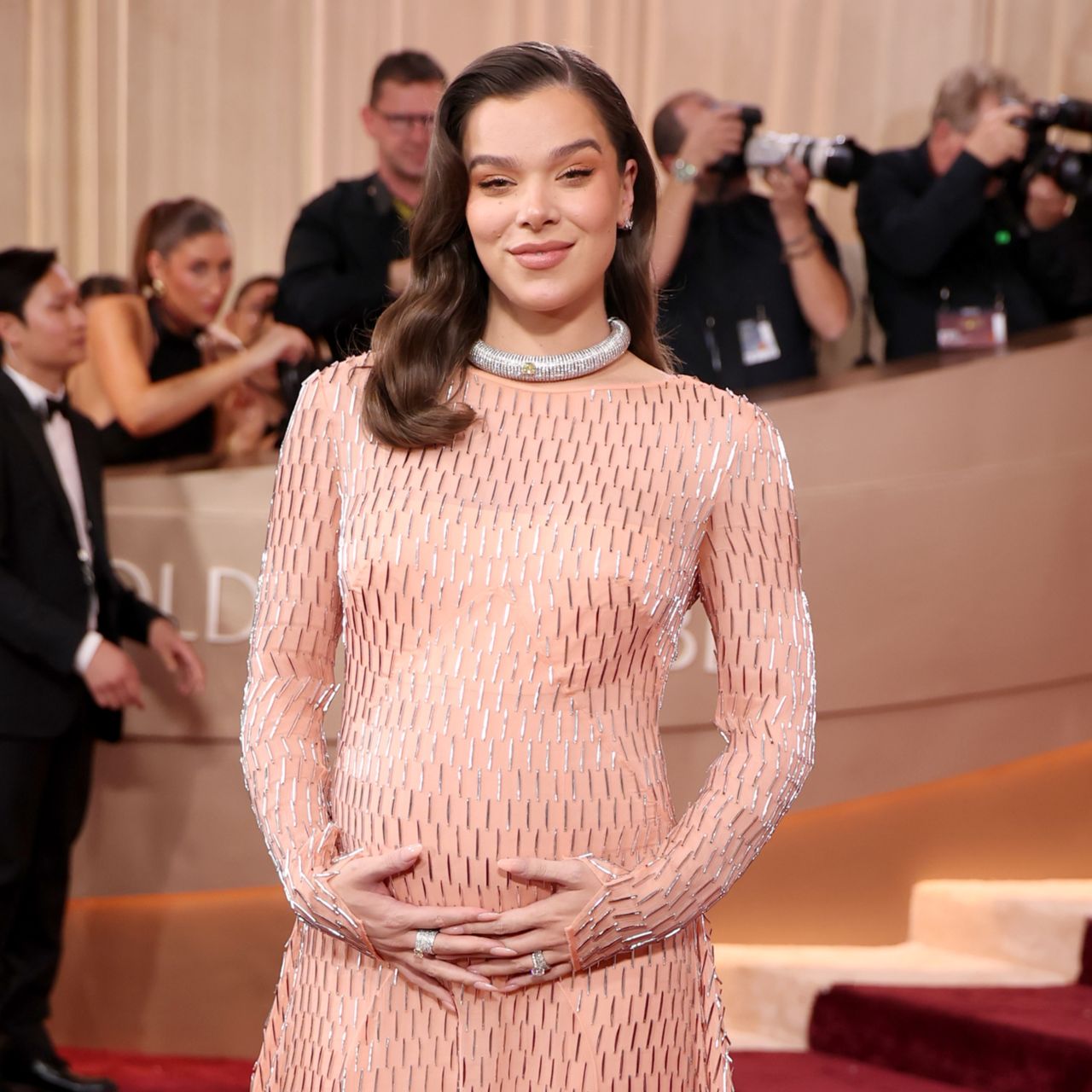 Hailee Steinfeld launches her maternity style era in an embellished ...