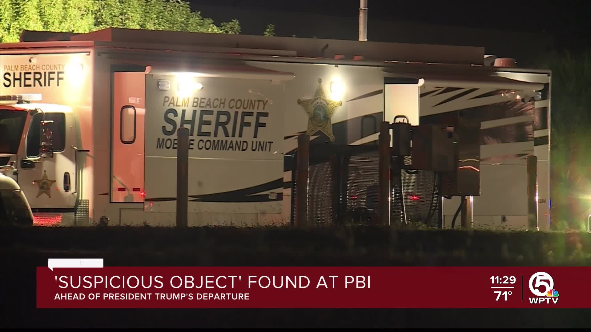 Suspicious object found at PBIA ahead of Trump's departure