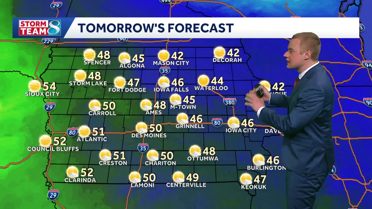 Iowa weather: Mild start to work week
