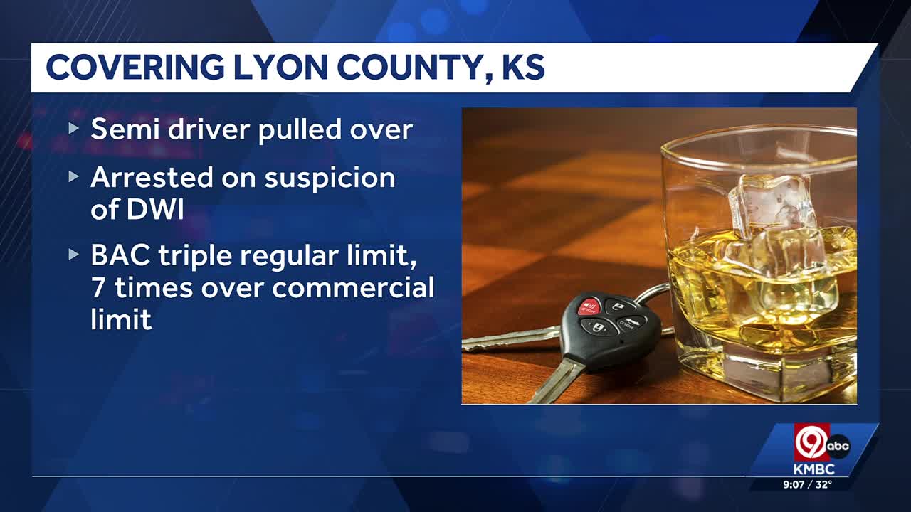 Kansas deputies arrest commercial truck driver after breath test showed ...