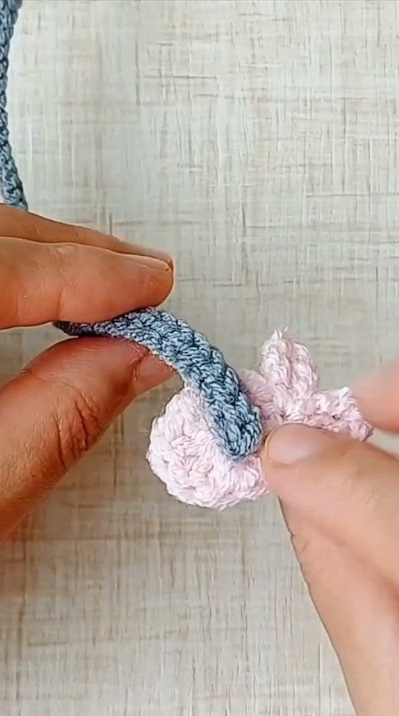 Handmade cat and fish crochet bookmark