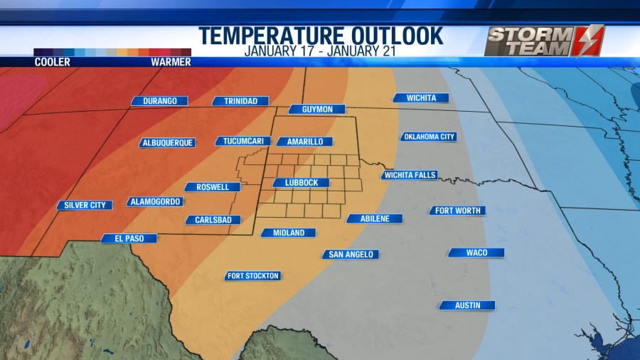 Dry and above average temperatures Monday