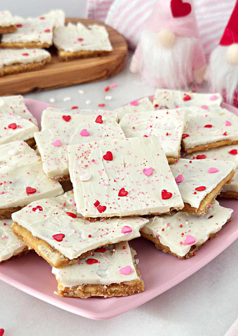 Valentine crack (saltine cracker toffee)