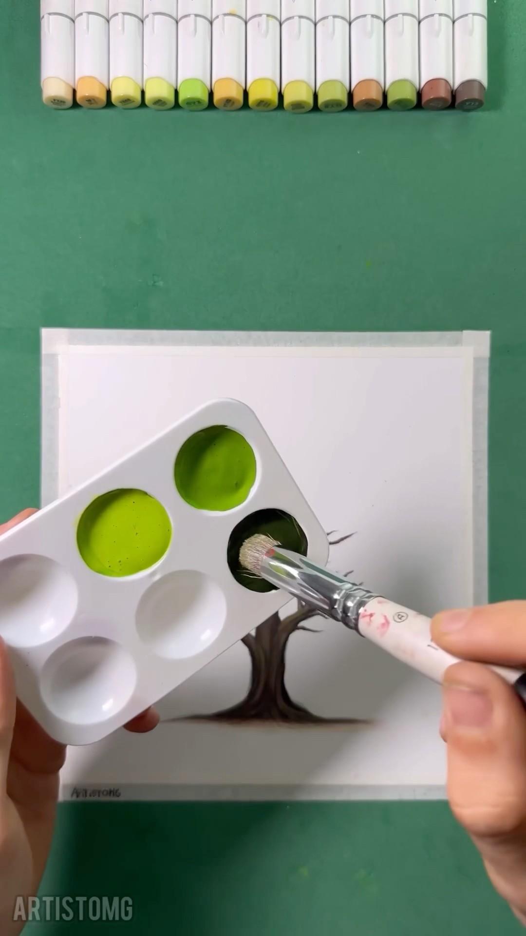 Een boom schilderen in Bob Ross-stijl