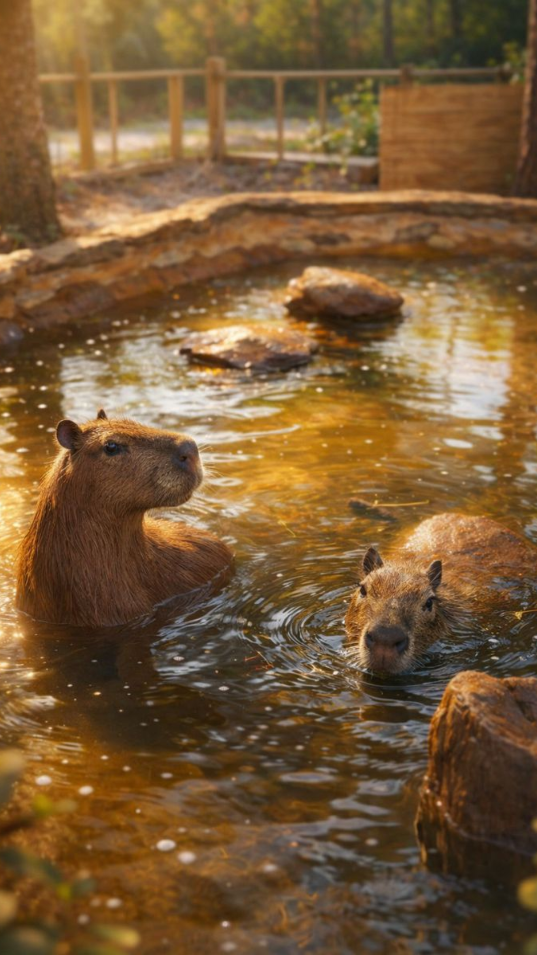 Take a break with pumpkin, cheesecake, and Stevie by the poolside