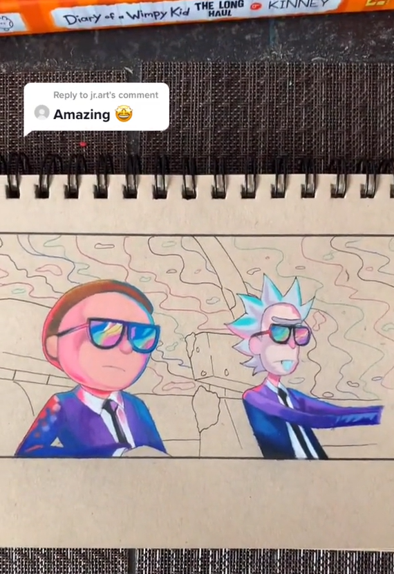 Rick and Morty colorful artwork illustration