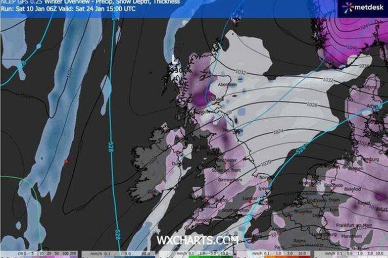 New snow maps show 600-mile Beast from the East weather front to hit UK