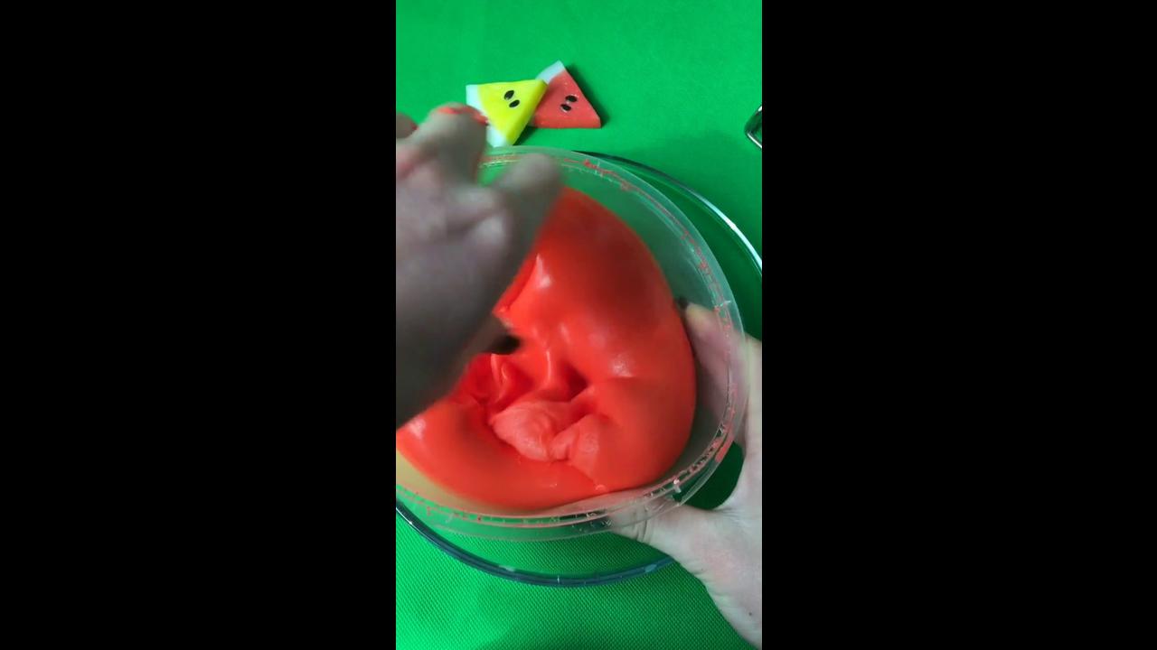 Poking scarlet red soft slime ASMR