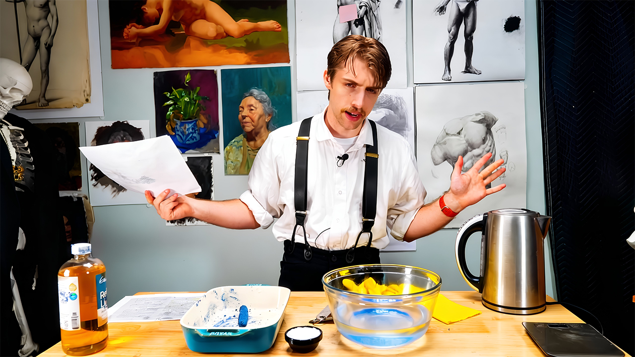 Attempting to make the legendary blue paint from rocks that artists ...