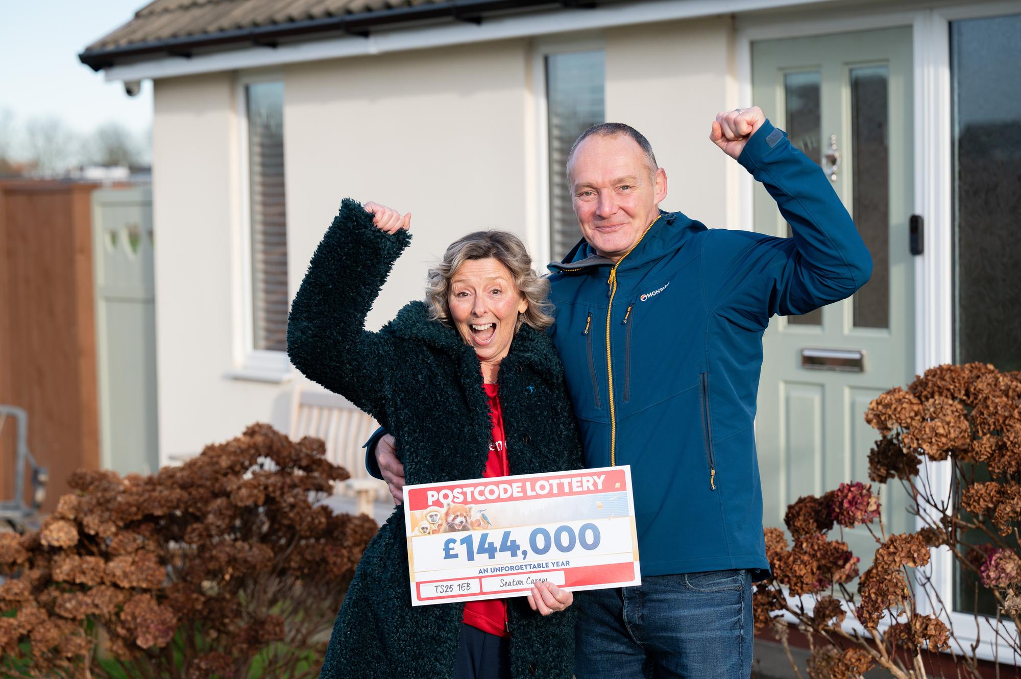 Hartlepool couple celebrate after six-figure win on People's Postcode ...