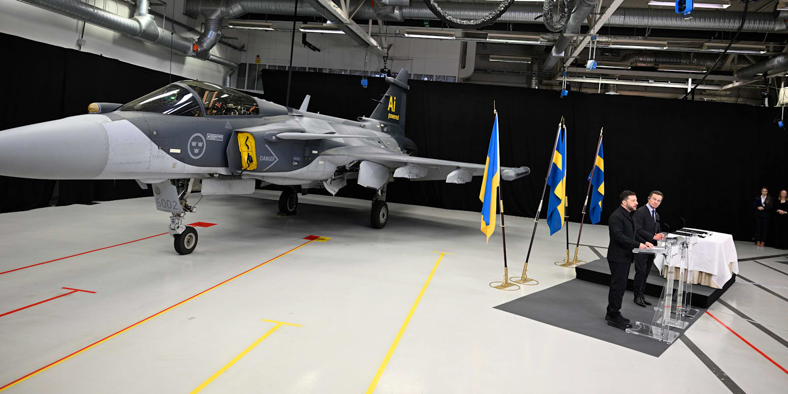 Rysk trollarmé aktiverades när Zelenskyj besökte Saab