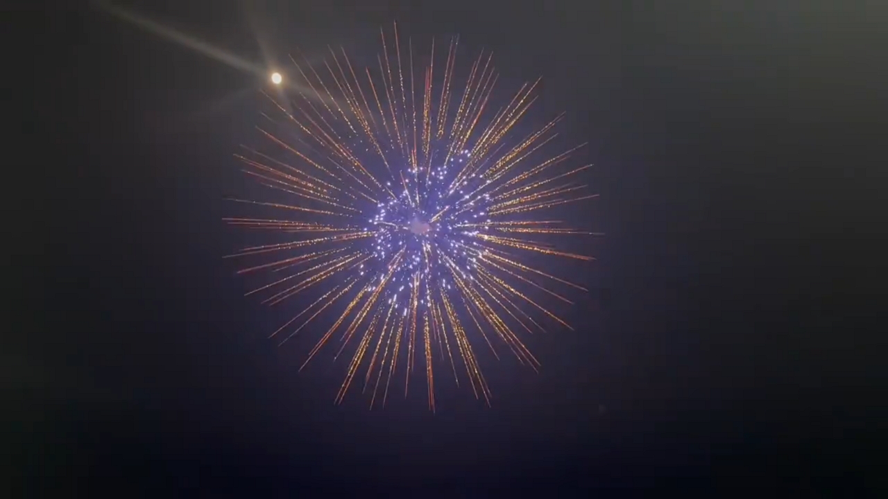 Dazzling firework display lights up the night in Shandong, China