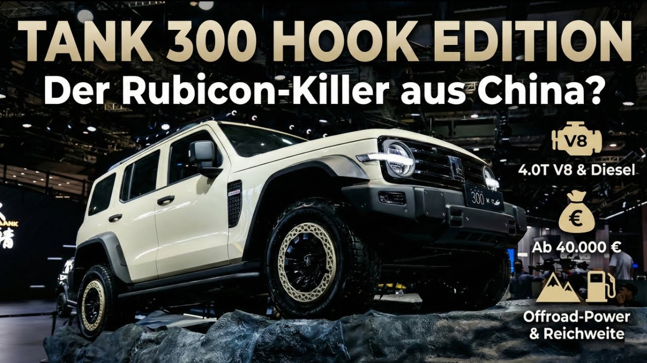 2026 GWM Tank 300 Hook Edition mit V8: Der Rubicon-Killer aus China?