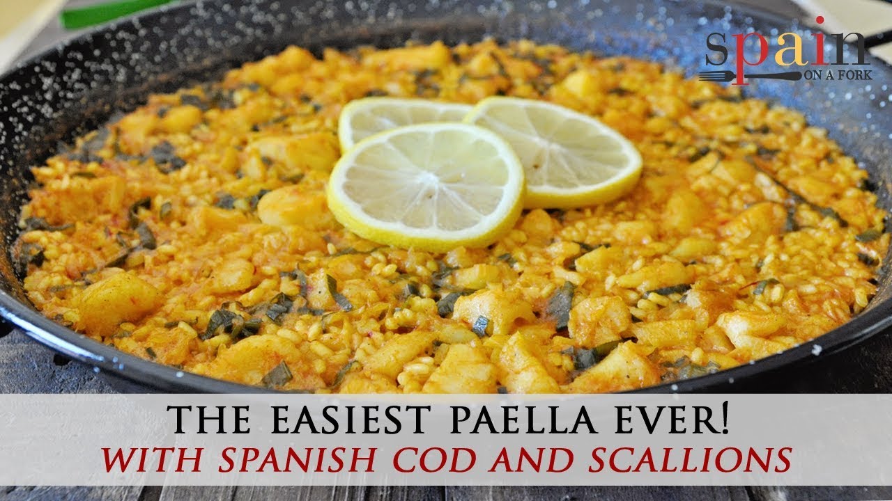 Incredible Spanish paella with cod and scallions – authentic seafood recipe