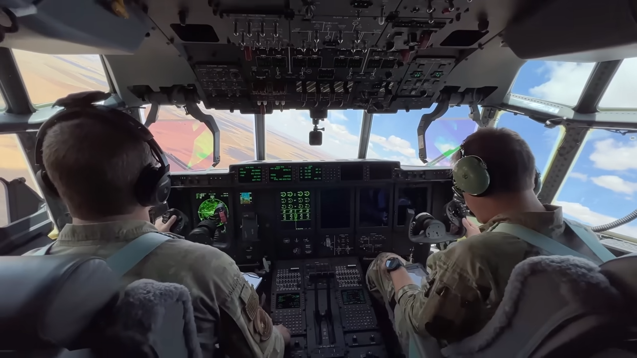 Watch a flying gunship unleash absolute firepower