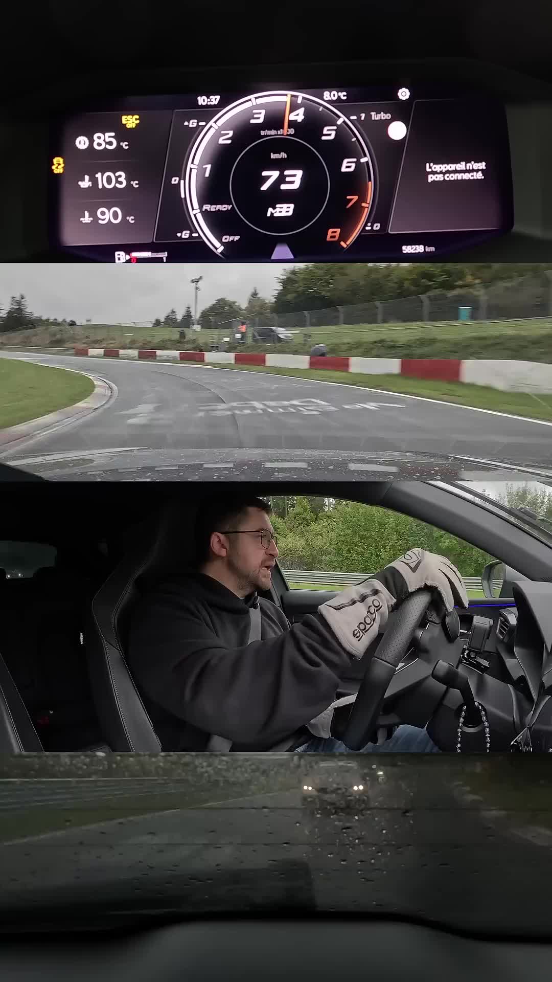 Hybrid turbo hatchback showcases skill in wet conditions