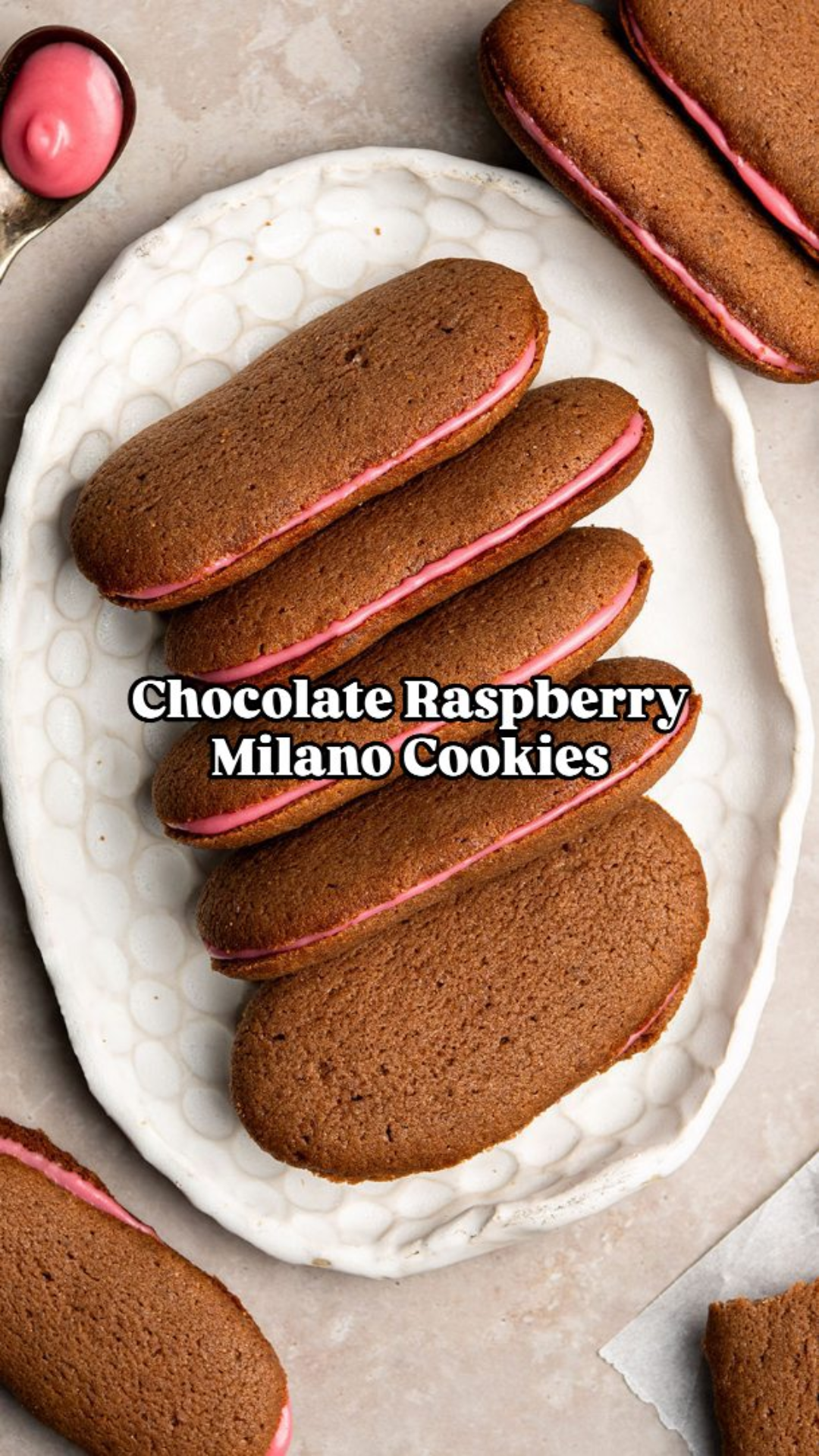 Chocolate raspberry Milano cookies that should exist