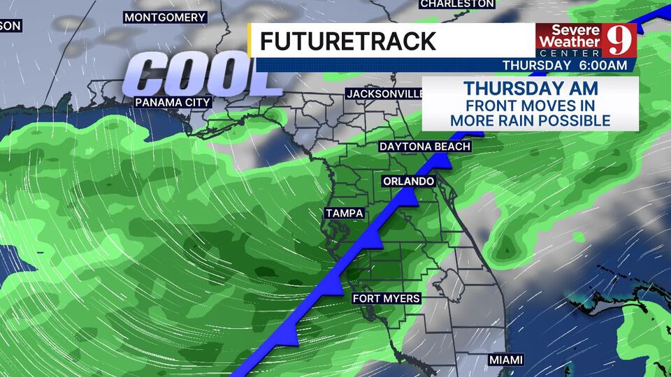 Midweek front to bring widespread showers, much cooler air