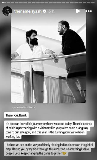 Yash calls collaboration with Ramayan producer Namit Malhotra an ...