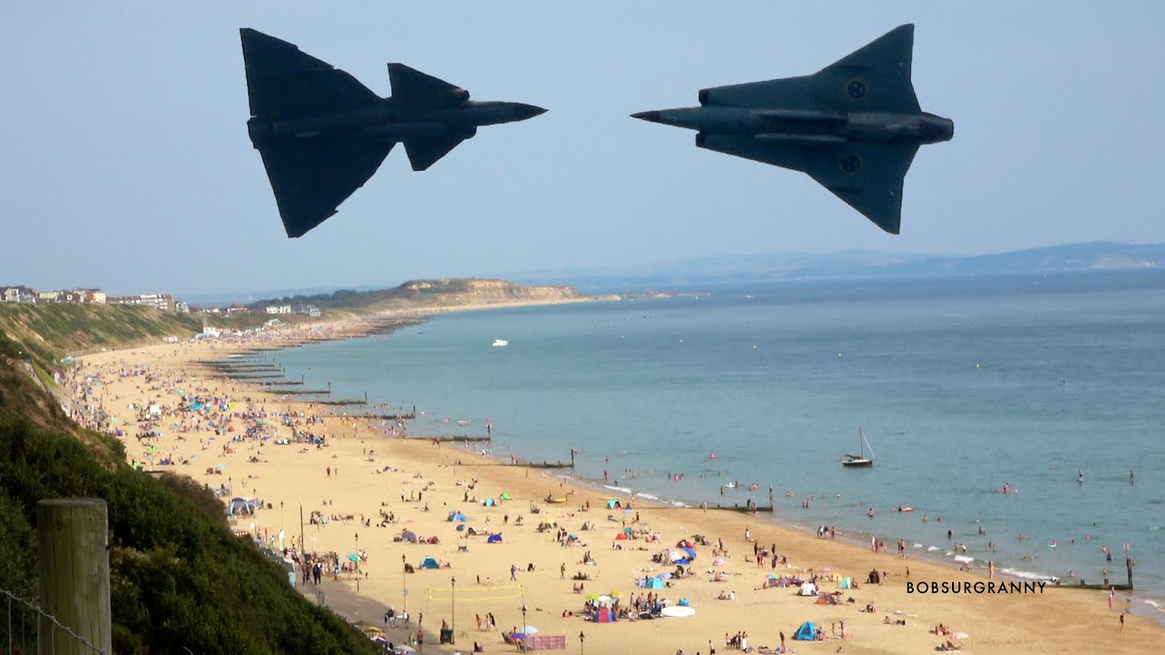 SAAB Draken and Viggen jets turned the cliffs into an echo chamber