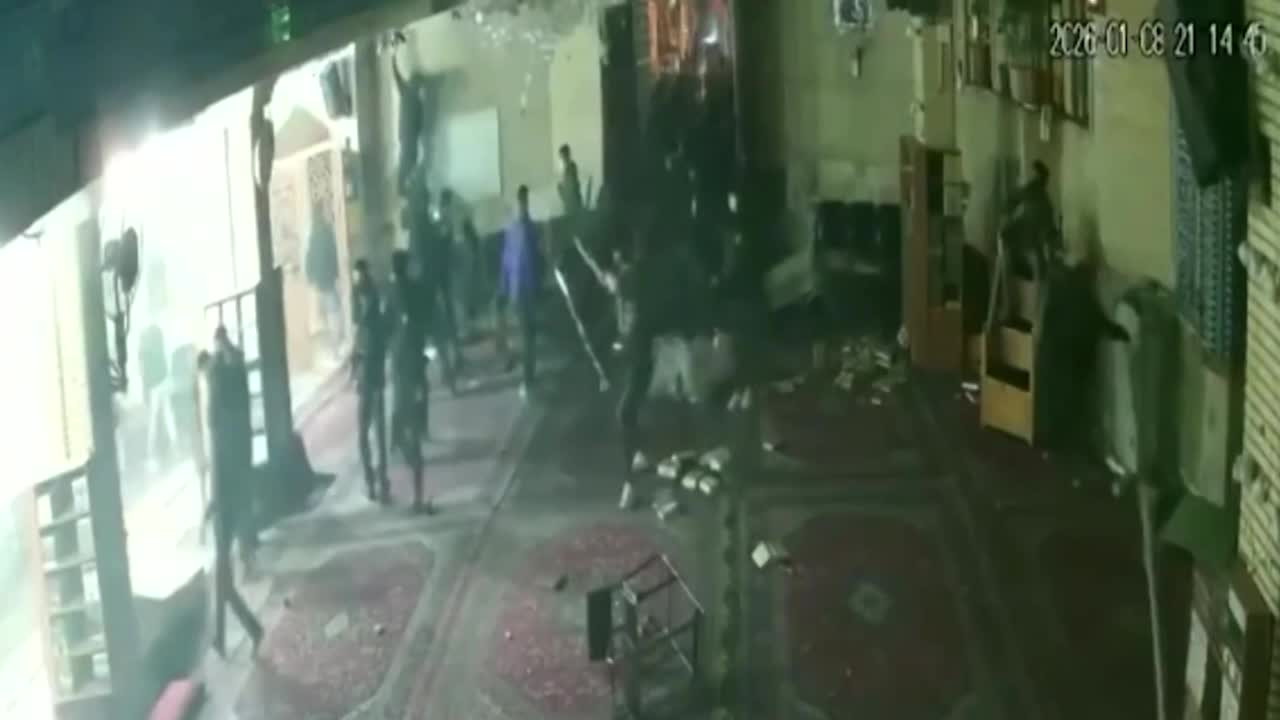 CCTV footage shows Abuzar Mosque in Tehran being vandalized