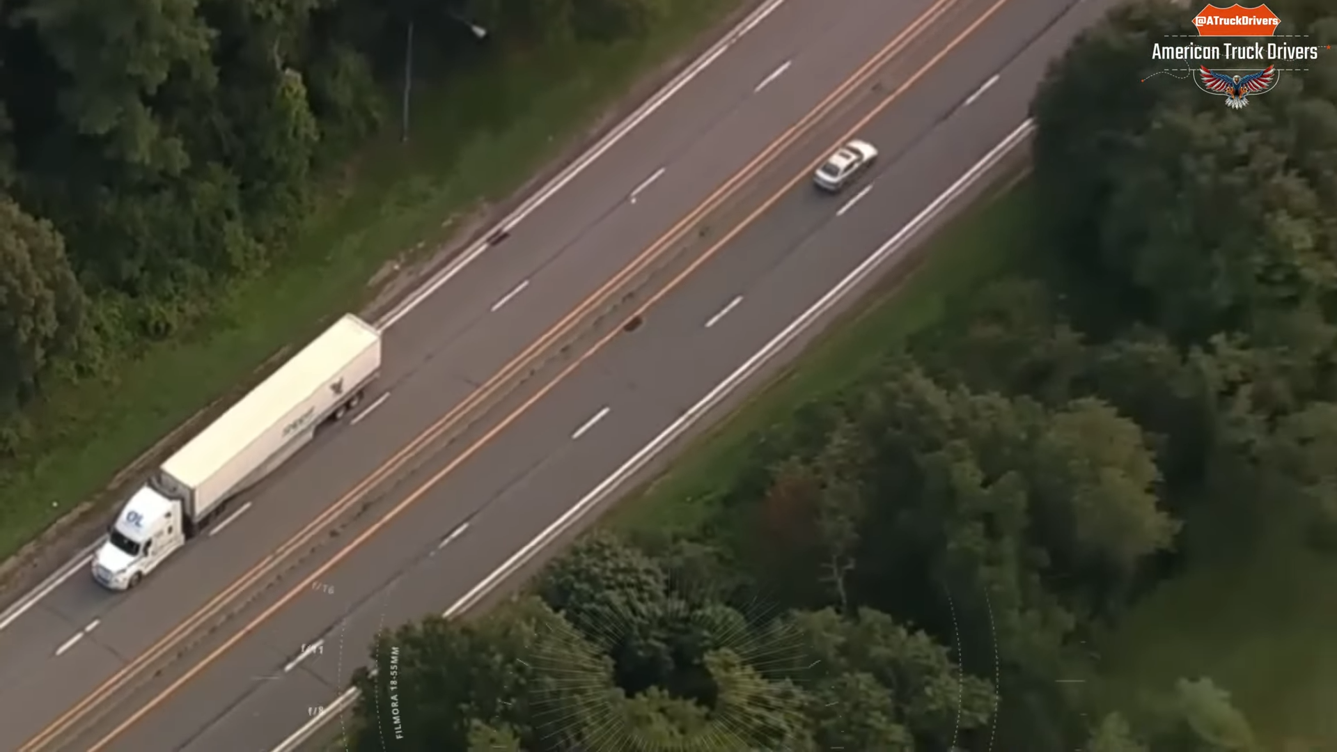 A flying tire struck a semi during highway incident