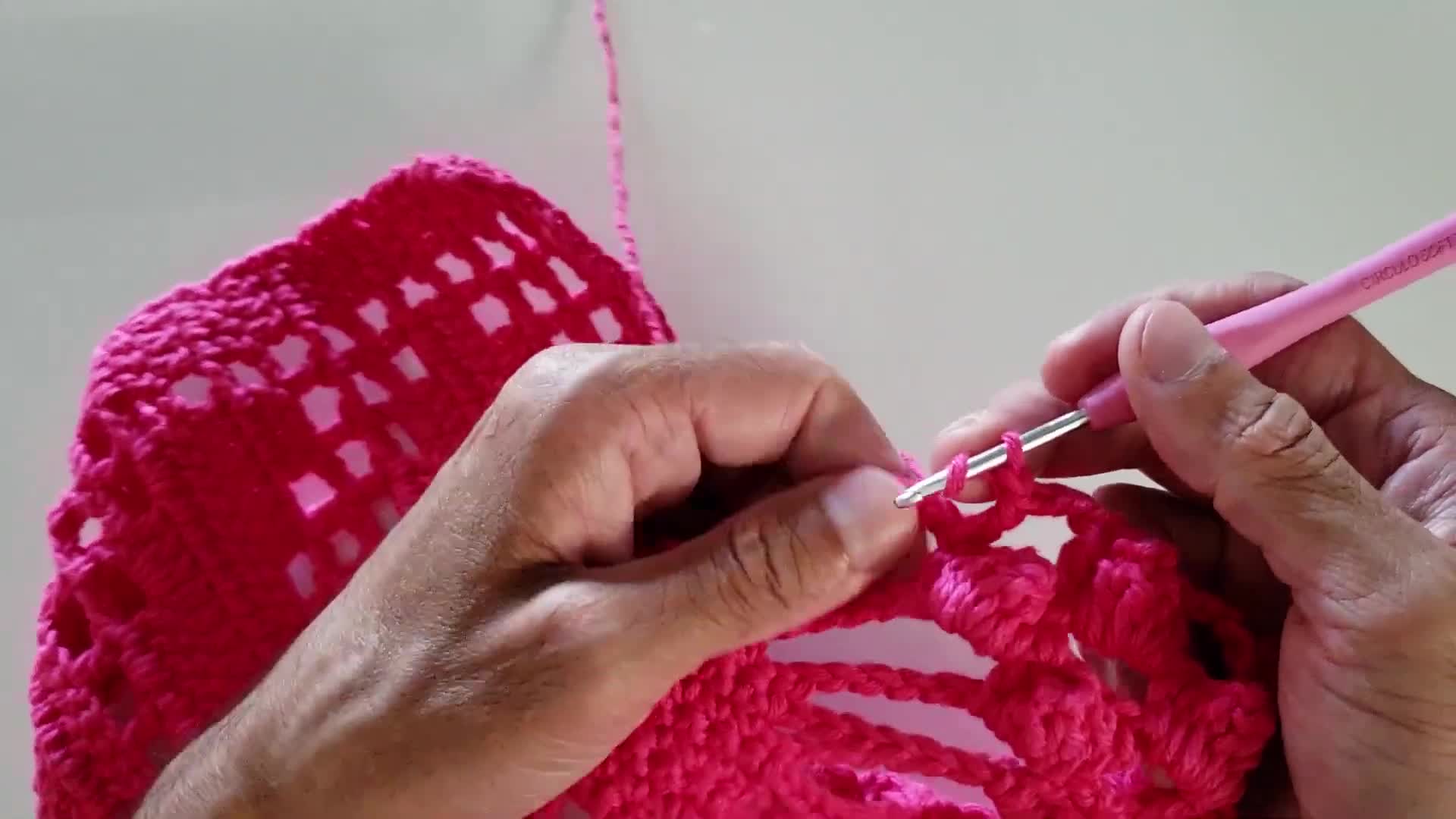 Tapete aranha - tapete de crochê com ponto pipoca - parte 2/5