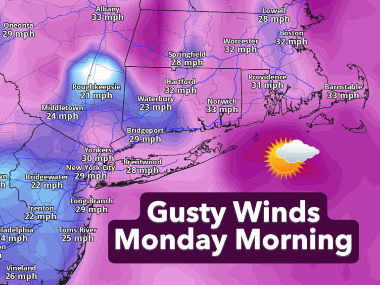 Chilly temps in Connecticut on Monday, plus wind gusts near 30 mph ...