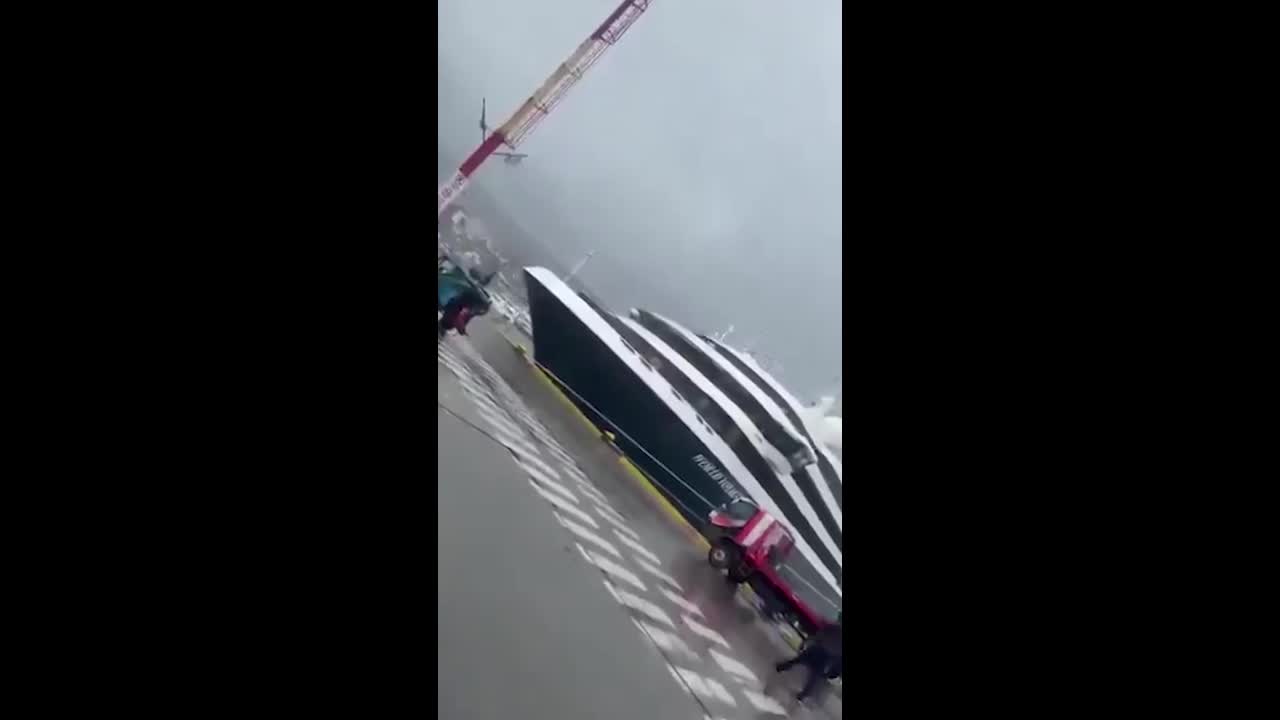 Two ships collide in Argentina while being battered by strong winds