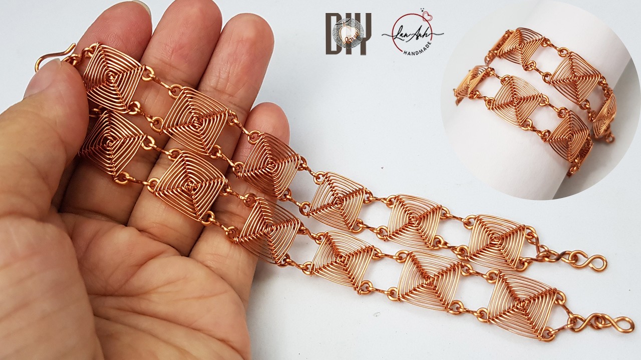 Handmade jewellery making at home | Square chain bracelet + How to ...