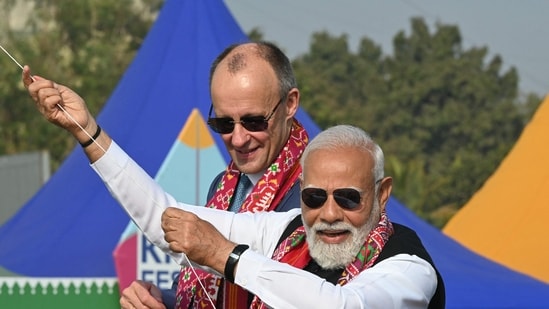 PM Modi, German Chancellor Merz fly kites in Gujarat ahead of Sankranti ...