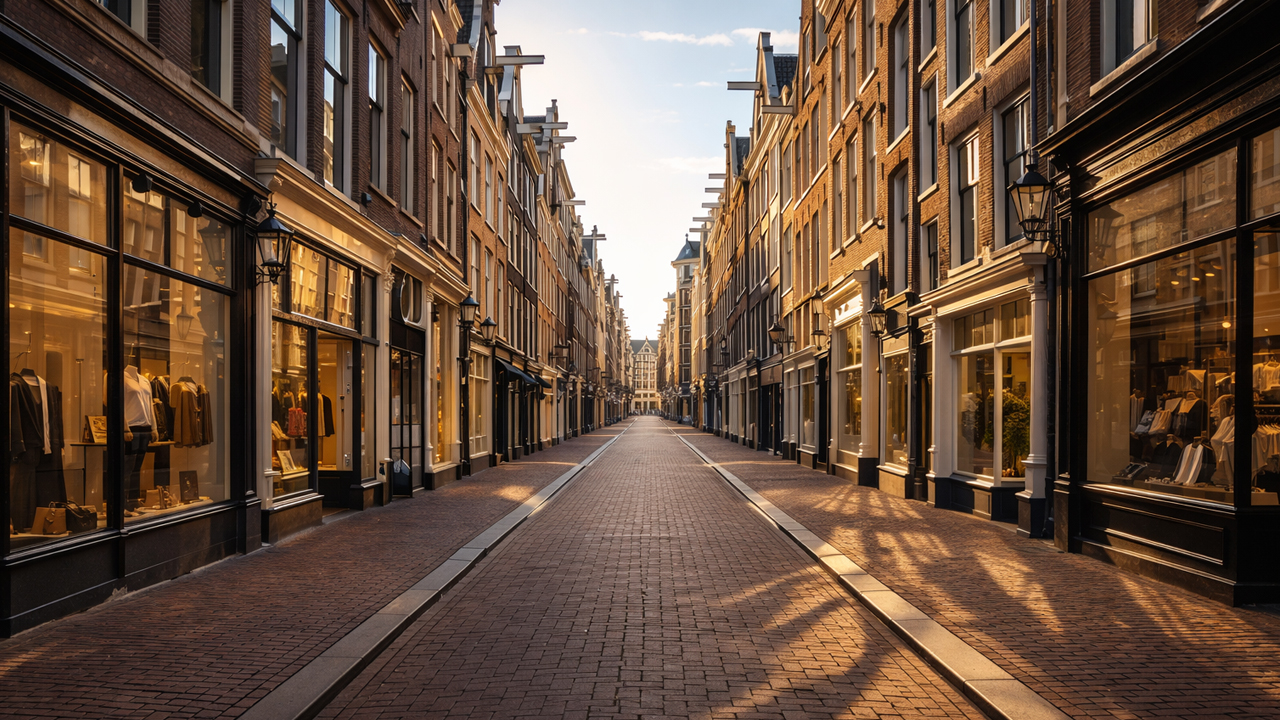 A rare calm moment in central Amsterdam