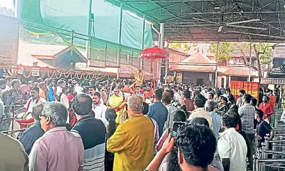 Devotee influx rises at Kollur Mookambika Temple even 11 days into new year