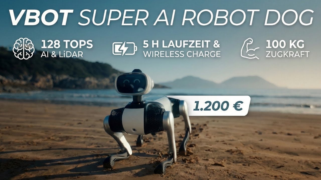Neuer Vbot AI Robot Dog – 5 h Laufzeit, LiDAR & Wireless Charge