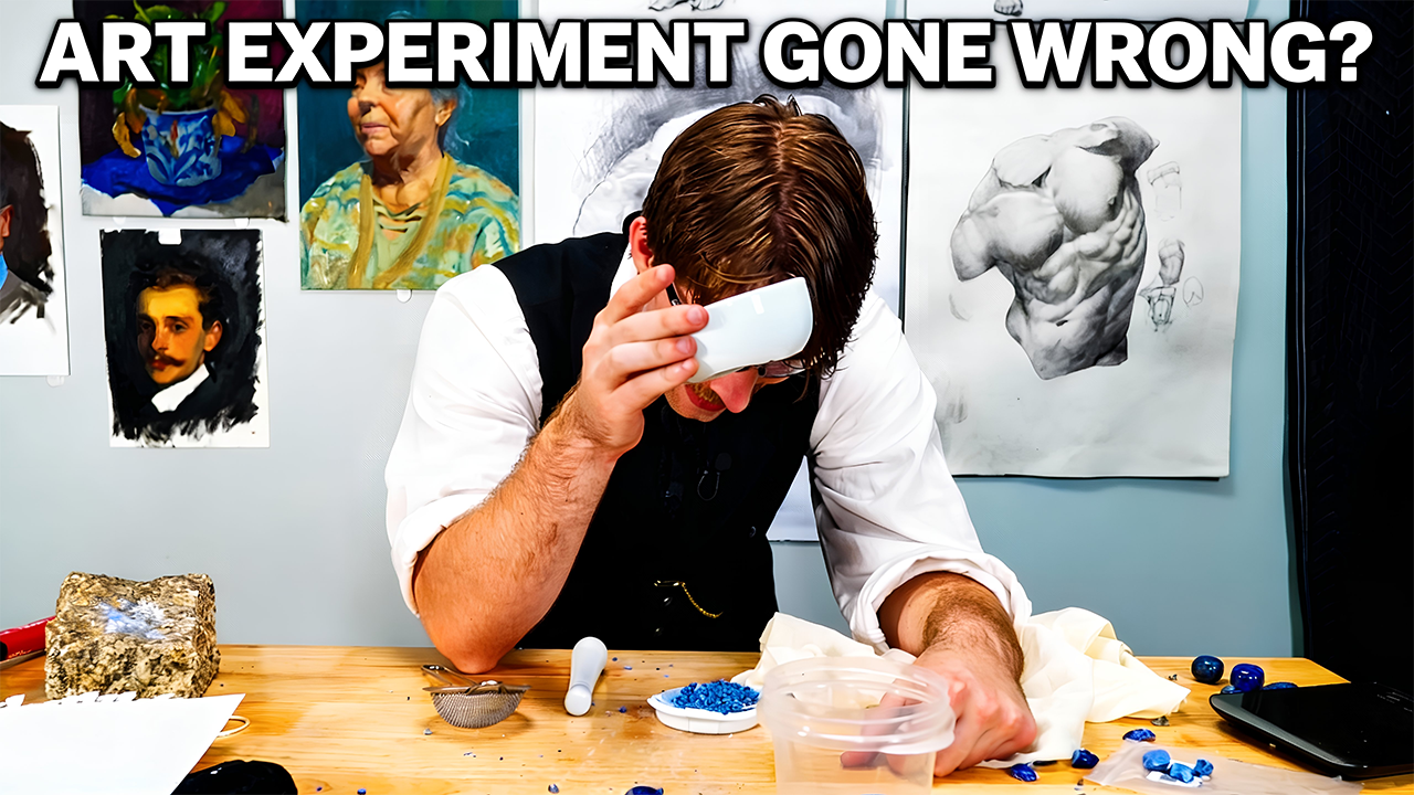 Crafting the world’s rarest blue paint from rocks: A unique art adventure