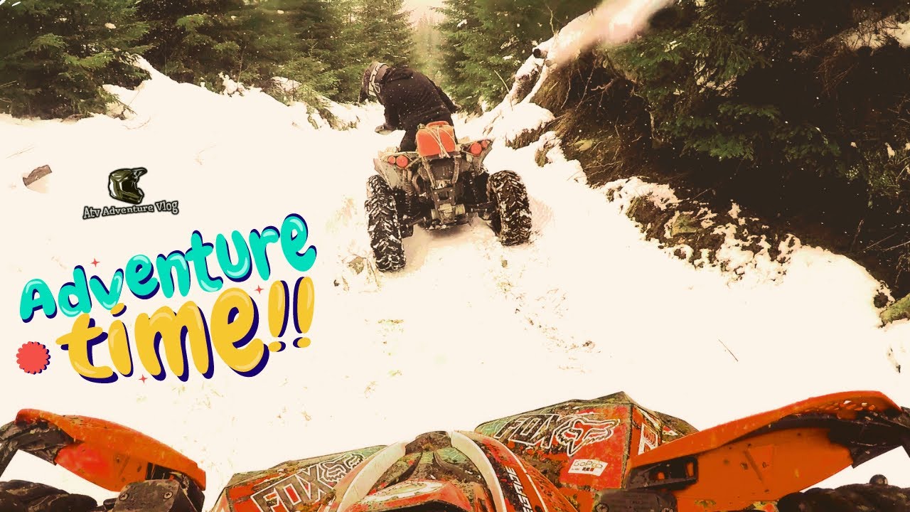 Snowy mountain trails ride on Can-Am Renegade 1000