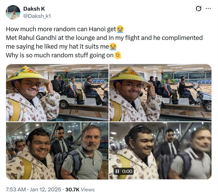 Indian travel vlogger bumps into Rahul Gandhi at Vietnam airport ...