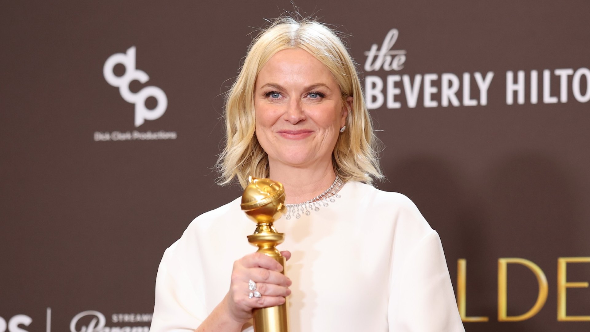 Amy Poehler's 'Good Hang' wins debut best podcast award at Golden Globes